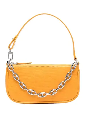By Far Mini Rachel Lizard-skin Effect Shoulder Bag - Orange