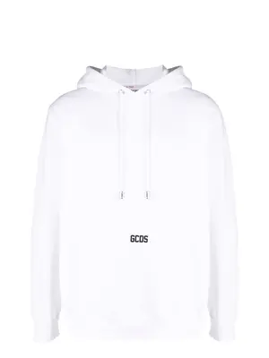 Gcds Logo-print Cotton Hoodie - White