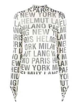 Helmut Lang All-over Logo Print Top - White
