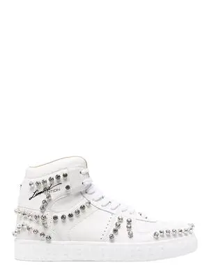 Philipp Plein Crystal-studded High-top Sneakers - White