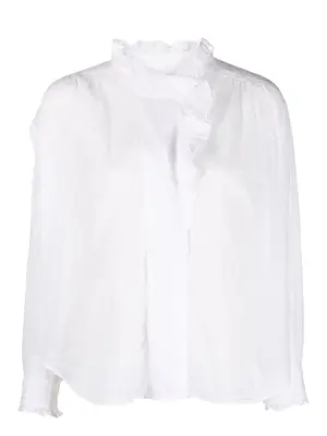 MARANT ETOILE Ruffled High-neck Blouse - White