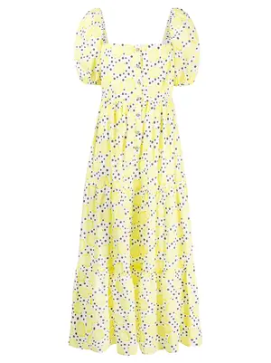 Pitusa Pitusa Play Prairie Lemon-Print Dress Yellow