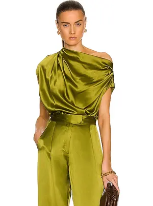THE SEI The Sei Drape Top Moss
