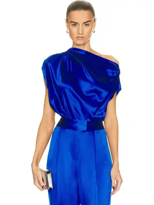 THE SEI The Sei Drape Top Sapphire