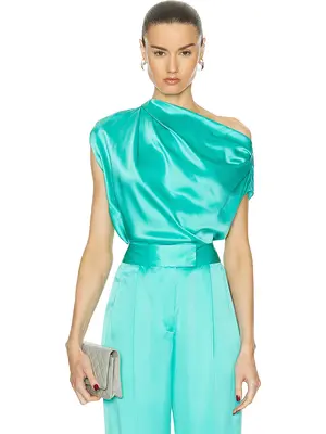 THE SEI The Sei Drape Top Turquoise