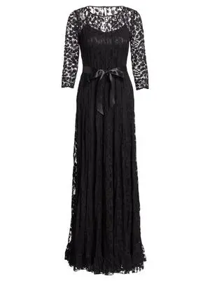 Rickie Freeman For Teri Jon Lace Pintuck Gown - Black