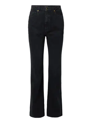 Khaite KHAITE Danielle High-Rise Straight-Leg Jeans Black