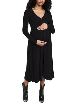 Hatch The Softest Rib Nursing Dress - Black