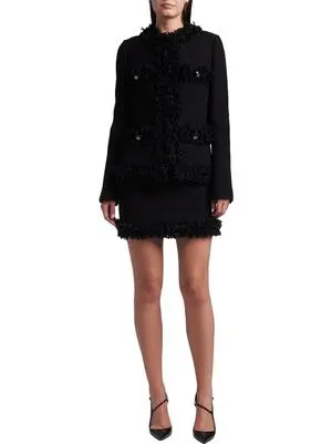 Dolce & Gabbana Paillette Fringe Boucle Jacket - Nero