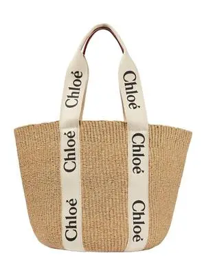 Chloé X Mifuko Woody Large Raffia Tote - Neutrals