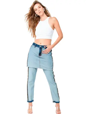 SIWY Nia Reversed Skinny Skirt Pant - Denim