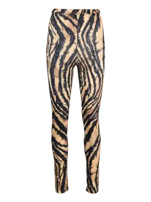 Roberto Cavalli Zebra-print Leggings - Black
