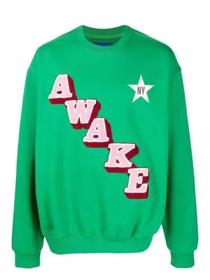 AWAKE NY Intarsia Knit Long-sleeve Jumper - Green