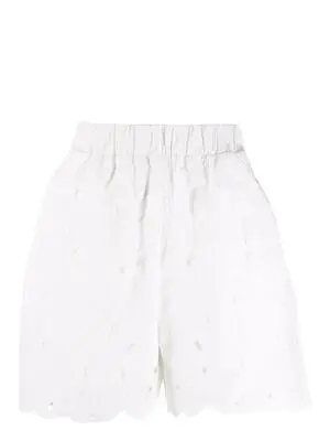 Red Valentino Butterfly Cut-out Taffeta Shorts - White