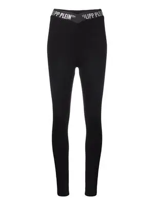 Philipp Plein Logo-embellished Leggings - Black