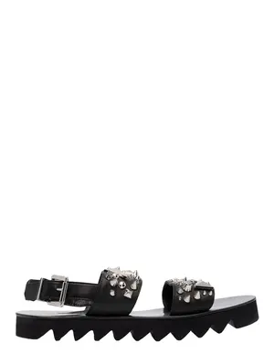 Philipp Plein Studded Leather Sandals - Black