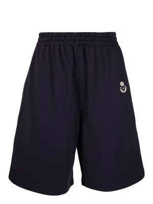 MARANT Logo-embroidered Track Shorts - Blue