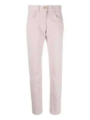 FORTE_FORTE High-waisted Slim Cut Trousers - Pink