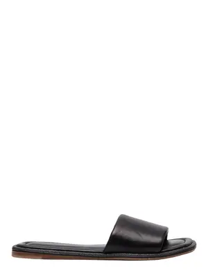 Brunello Cucinelli Monili Leather Slides - Black
