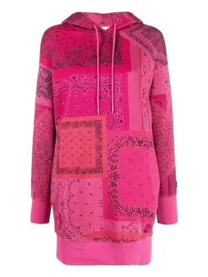 Kenzo Bandana Print Hoodie Dress - Pink