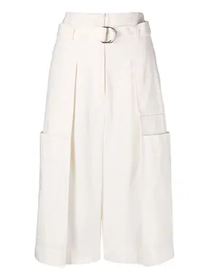 LEMAIRE Belted Capri Shorts - White