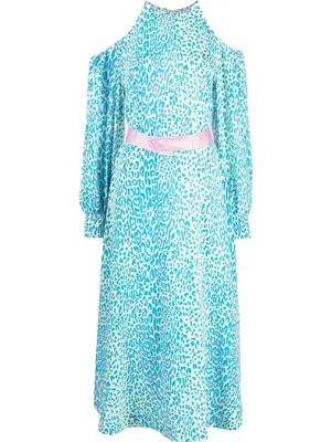 Stella McCartney Leopard-print Midi Dress - Blue