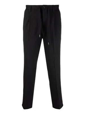 Dolce & Gabbana Pinstripe Cropped Trousers - Black