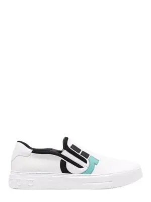 FERRAGAMO Gancini Slip-on Sneakers - White