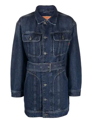 DIESEL® De-flaminia Belted Denim Jacket - Blue