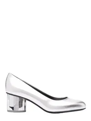 FERRAGAMO Farrah Leather Pumps - Grey