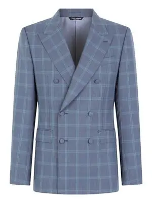 Dolce & Gabbana Sicily-fit Double-breasted Checked Suit - Blue