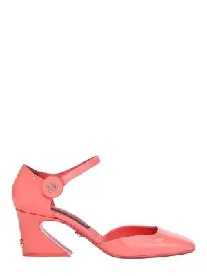 Dolce & Gabbana Sculpted Heel Leather Pumps - Orange