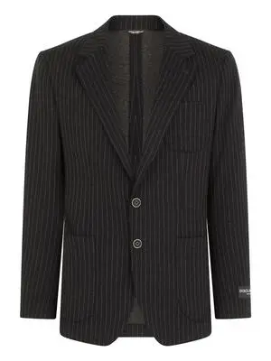 Dolce & Gabbana Pinstriped Single-breasted Blazer - Black