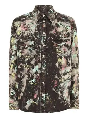 Dolce & Gabbana Paint-splatter Longsleeved Shirt - Black
