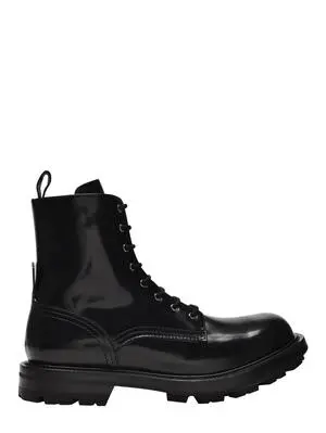 Alexander McQueen High-shine Ankle Boots - Black