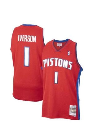 Mitchell & Ness Allen Iverson Detroit Pistons 2008/09 Hardwood Classics Swingman Jersey - Red