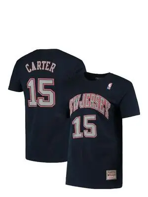 Mitchell & Ness Vince Carter New Jersey Nets Hardwood Classics Stitch Name & Number T-shirt - Navy