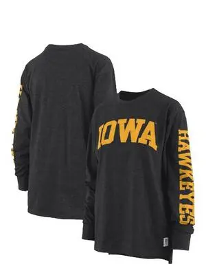 PRESSBOX Iowa Hawkeyes Two-hit Canyon Long Sleeve T-shirt - Black