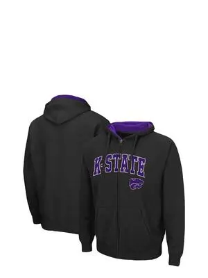 COLOSSEUM Kansas State Wildcats Arch & Logo 3.0 Full-zip Hoodie - Black