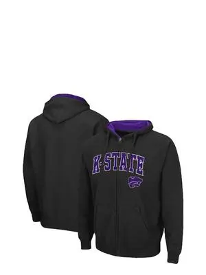COLOSSEUM Kansas State Wildcats Arch & Logo 3.0 Full-zip Hoodie - Black