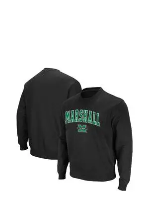 COLOSSEUM Marshall Thundering Herd Arch & Logo Tackle Twill Pullover Sweatshirt - Black