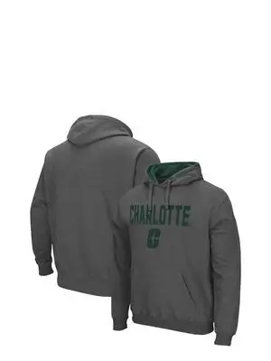 COLOSSEUM Charlotte 49ers Arch And Logo Pullover Hoodie - Charcoal