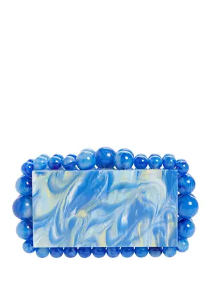 Cult Gaia Cult Gaia Eos Beaded Acrylic Box Clutch Glacier