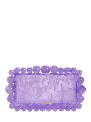 Cult Gaia Cult Gaia Eos Beaded Acrylic Box Clutch Lavender