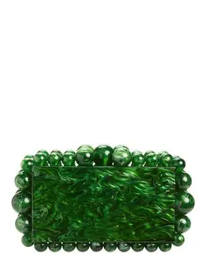 Cult Gaia Cult Gaia Eos Beaded Acrylic Box Clutch Malachite