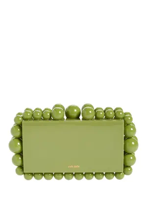 Cult Gaia Cult Gaia Eos Beaded Acrylic Box Clutch Palm