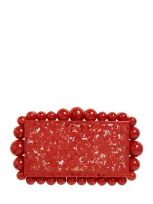 Cult Gaia Cult Gaia Eos Beaded Acrylic Box Clutch Rouge
