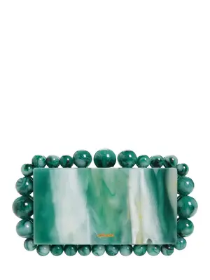 Cult Gaia Cult Gaia Eos Beaded Acrylic Box Clutch Sage