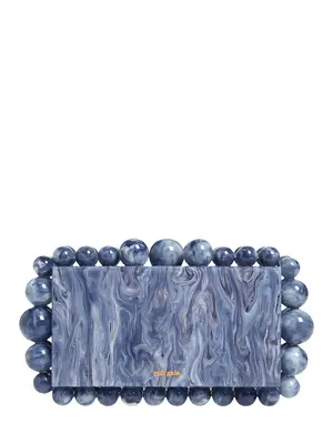 Cult Gaia Cult Gaia Eos Beaded Acrylic Box Clutch Slate