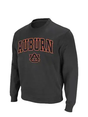 COLOSSEUM Auburn Tigers Arch & Logo Crew Neck Sweatshirt - Charcoal